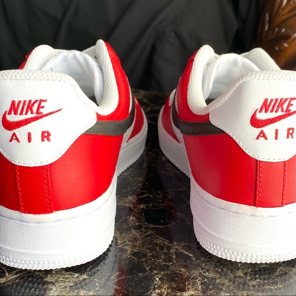Nike | Shoes | Nike Air Force Custom Blood Red Sneakers | Poshmark